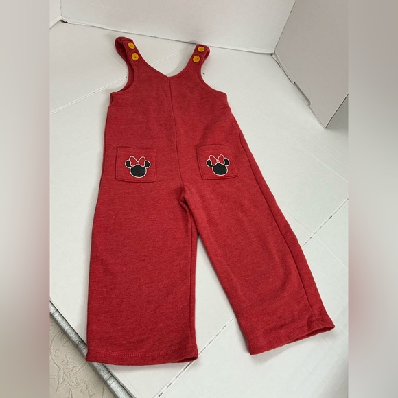 Disney | Bottoms | Disney Red Overalls With Character Accents | Poshmark